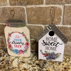 Wall Decor | Adorable Farmhouse Galvanized Wood Decor Sign Set | Poshmark